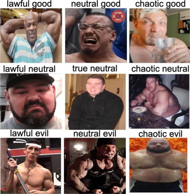 Lawful good neutral neutral true neutral chaotic neutral neutral evil ...