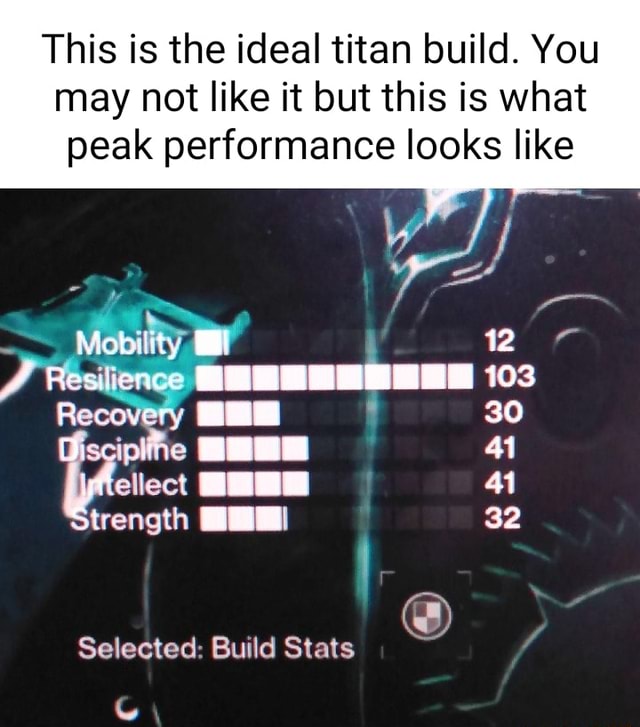 This is the ideal titan build. You may not like it but this is what ...