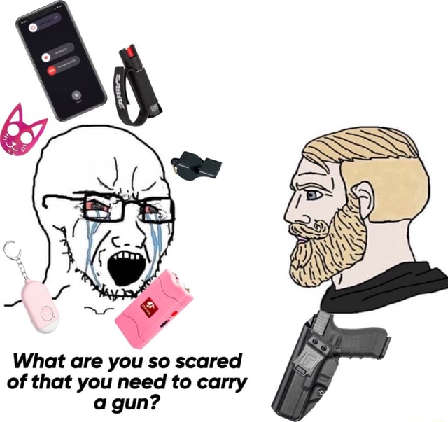 What are you so scared of that you need to carry a gun? - iFunny