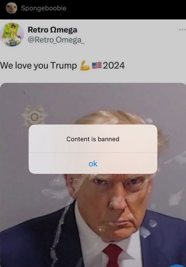 Spongeboobie Retro Omega @Retro Omega_ We love you Trump 2024 Content ...