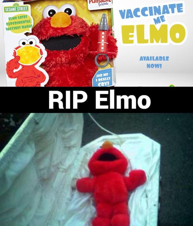 VACCINATE we AVAILABLE Now! RIP Elmo - iFunny