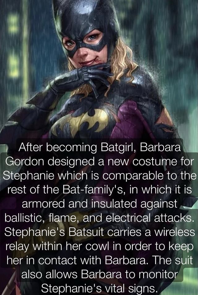 After becoming Batgirl, Barbara Gordon designed a new costume for ...