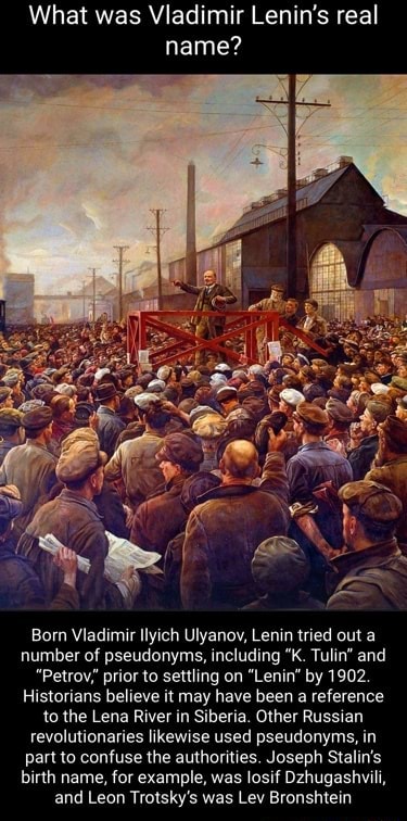 What was Vladimir Lenin's real name? Born Viadimir llyich Ulyanov ...