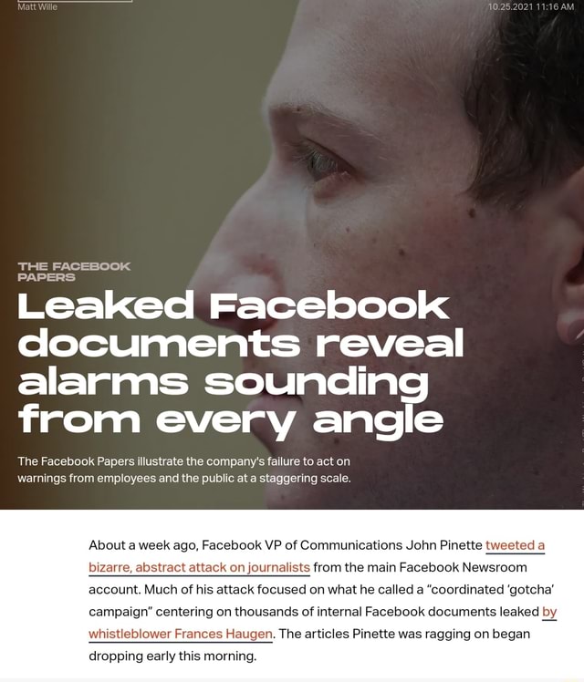 THE FACEBOOK PAPERS 2021 11 Leaked Facebook documents reveal alarms ...