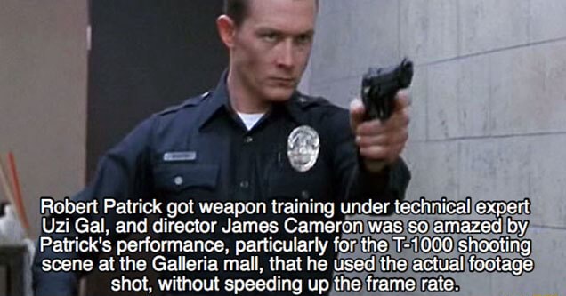(inventor of the Uzi machine gun) - Robert Patrick got weapon training ...