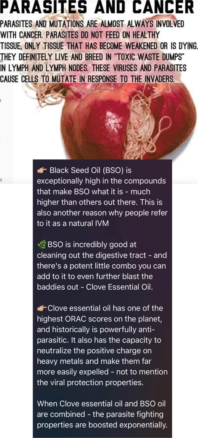 PARASITES AND MUTATIONS. ARE ALMOST ALWAYS INVOLVED WITH CANCER ...