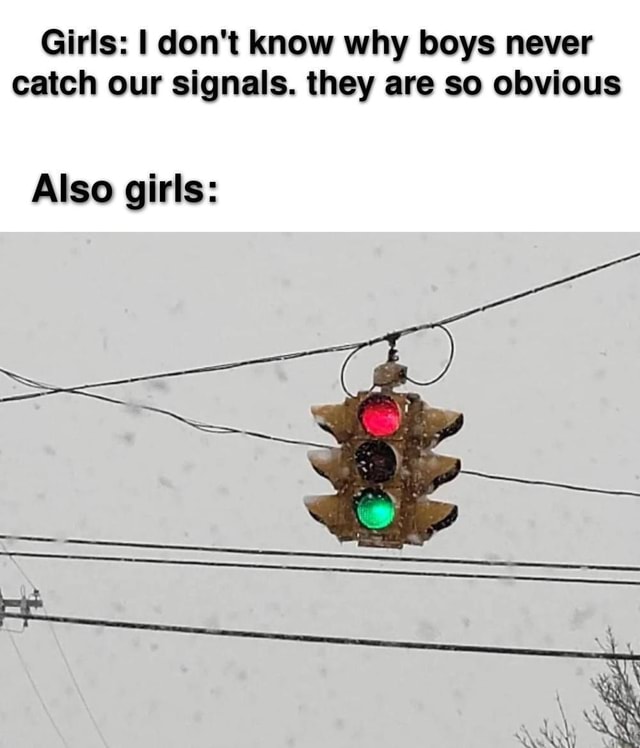 Girls: I don't know why boys never catch our signals. they are so ...