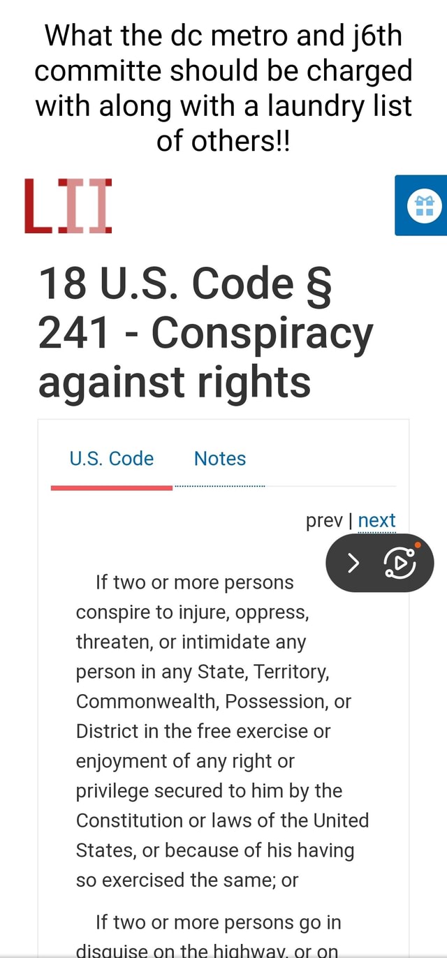 What the dc metro and j6th committe should be charged with along with a ...