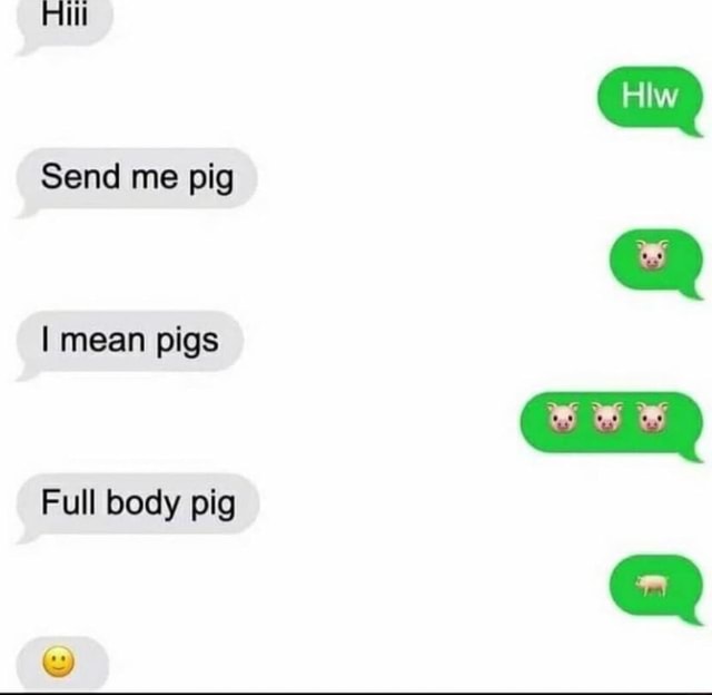 Ill Send me pig I mean pigs Full body pig - iFunny