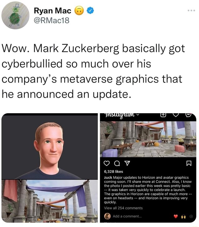 Ryan Mac @ Wow. Mark Zuckerberg basically got cyberbullied so much over ...