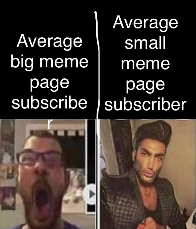 Average Average small big meme I meme page page subscribe subscriber ...