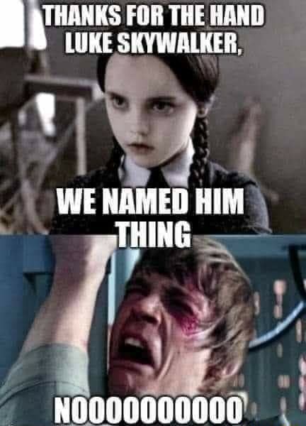 THANKS FOR THE HAND LUKE SRY WALHES. WE NATED HIM THING - iFunny