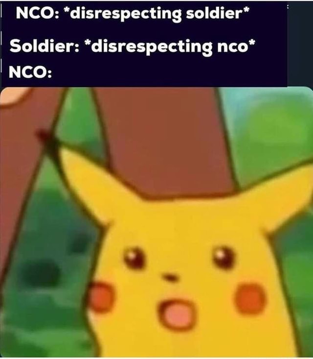 I NCO: *disrespecting soldier* I Soldier: *disrespecting nco* ' - iFunny
