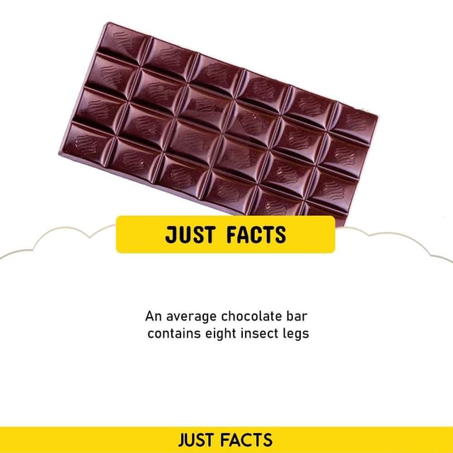JUST FACTS An average chocolate bar contains eight insect legs JUST ...