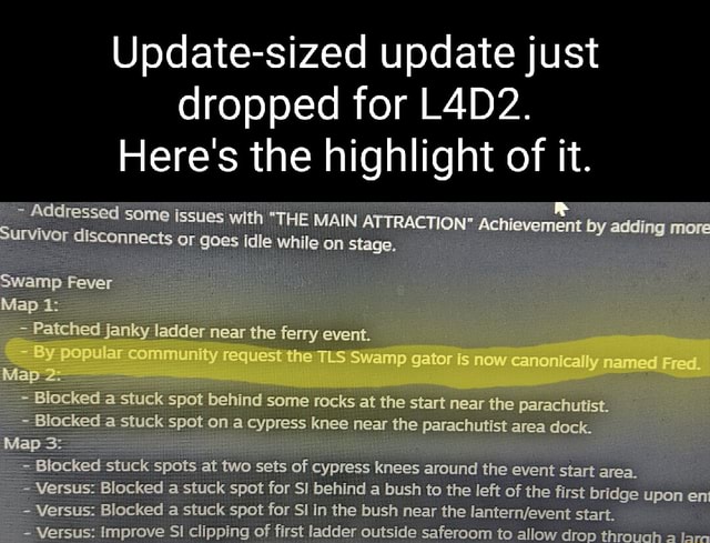 Update-sized update just dropped for L4D2. Here's the highlight of it ...