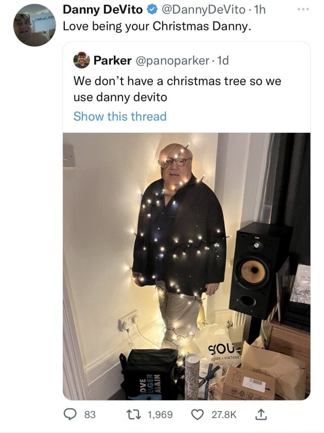 Danny DeVito @DannyDeVito th Love being your Christmas Danny. Parker ...