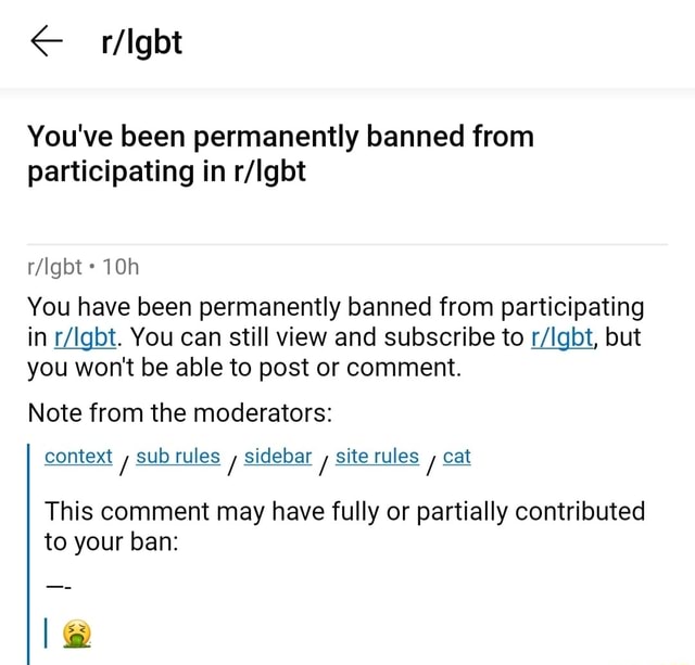 You've been permanently banned from participating in You have been ...