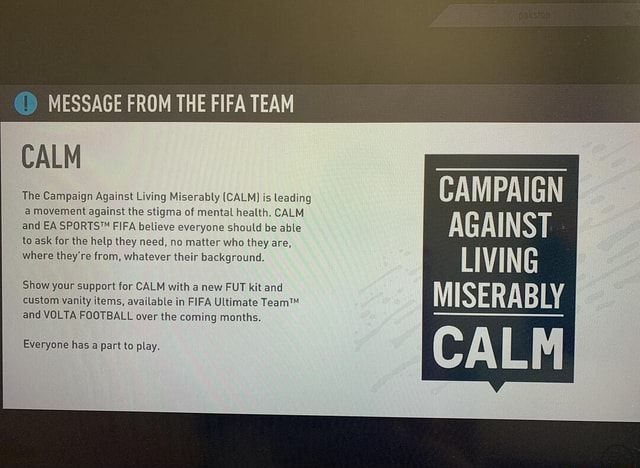 CALM The Campaign Against Living Miserably (CALM) is leading a movement ...