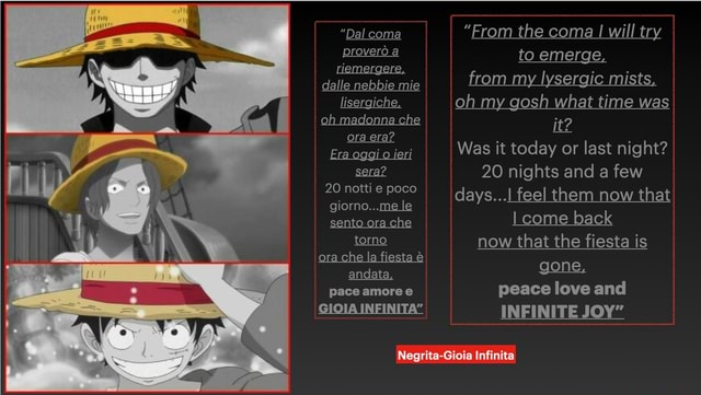 "Dal coma From the coma will try provero a to emerge, I from my ...