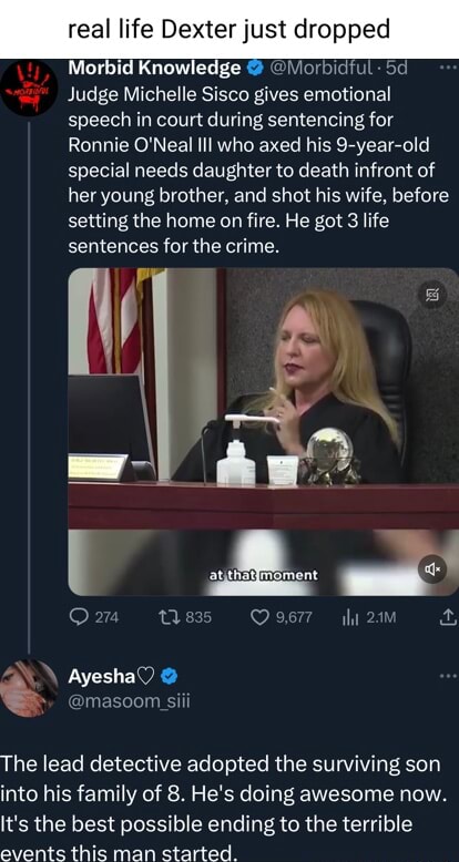 Real life Morbid Knowledge @Morbidful Judge Michelle Sisco gives ...