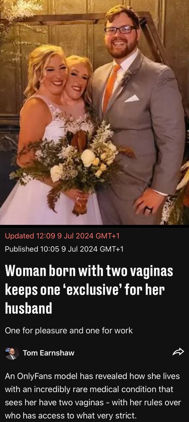 LA Updated 9 Jul 2024 Published 9 Jul 2024 Woman born with two vaginas ...