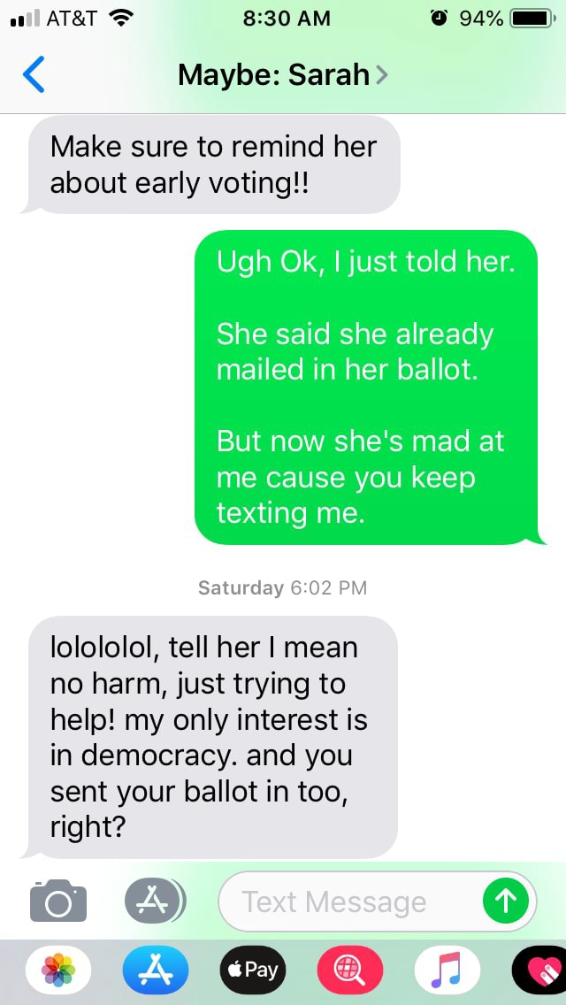 Oh wow, they texted back? And she on point too! - Make sure to remind ...