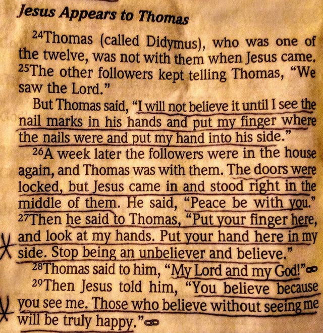 Jesus Appears to Thomas Thomas (called Didymus), who was one of the ...