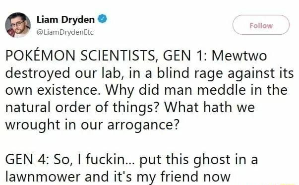 @ Liam Dryden POKEMON SCIENTISTS, GEN 1: Mewtwo destroyed our lab, in a ...