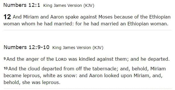 Numbers King James Version (KJV) 12 And Miriam and Aaron spake against ...