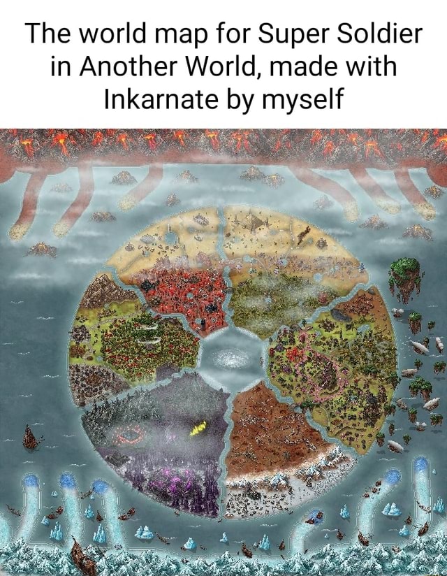 The world map for Super Soldier in Another World, made with Inkarnate ...