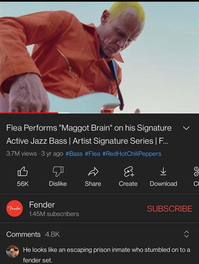 Flea Performs "Maggot Brain" on his Signature Vv Active Jazz Bass I ...