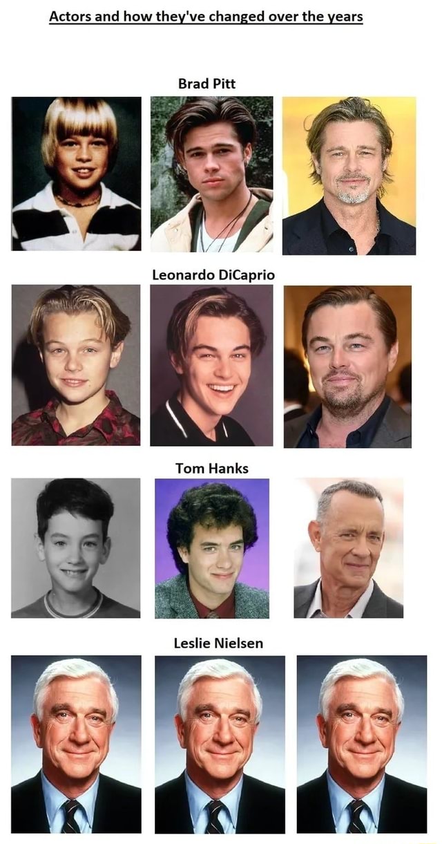 Actors and how they've changed over the years Brad Pitt Leonardo ...
