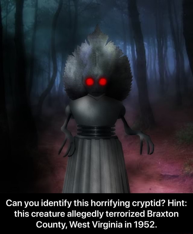 Can you identify this horrifying cryptid? Hint: this creature allegedly ...