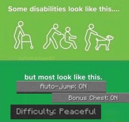 Some disabilities look like this.... but most look like this. Auto- ON ...
