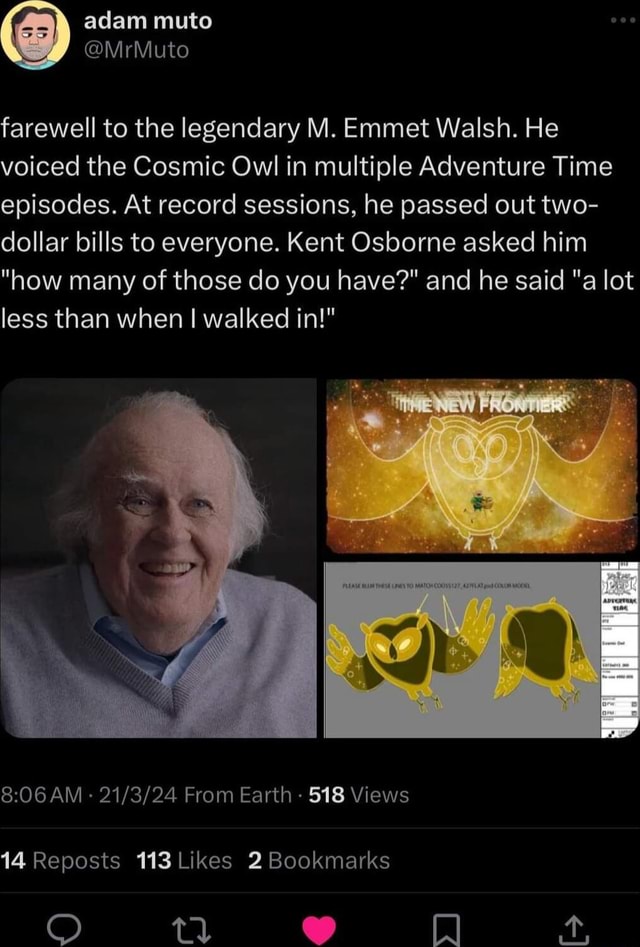 (Ge adam muto @MrMuto farewell to the legendary M. Emmet Walsh. He ...