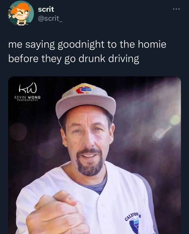 Scrit Rt Scrit Me Saying Goodnight To The Homie Before They Go Drunk