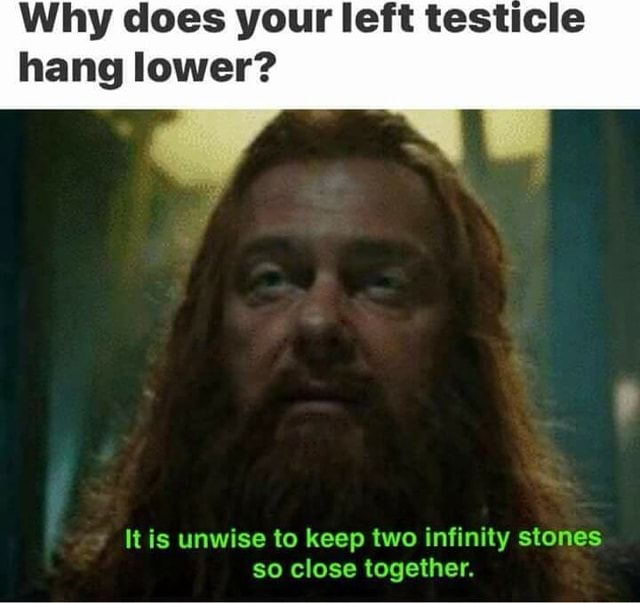 Why does your left testicle hang lower? It is unwise to keep two ...