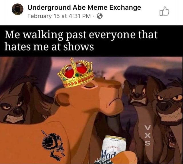 Underground Abe Meme Exchange February 15 at 4:31 PM Y Me walking past ...