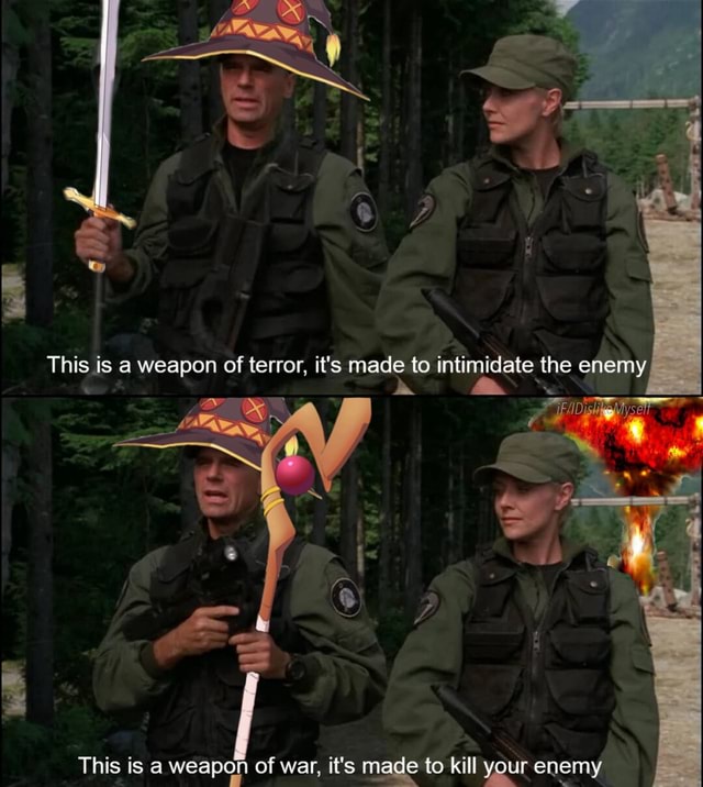 This is a weapon of terror, it's made to intimidate the enemy This is a weapon of war. it's made ...