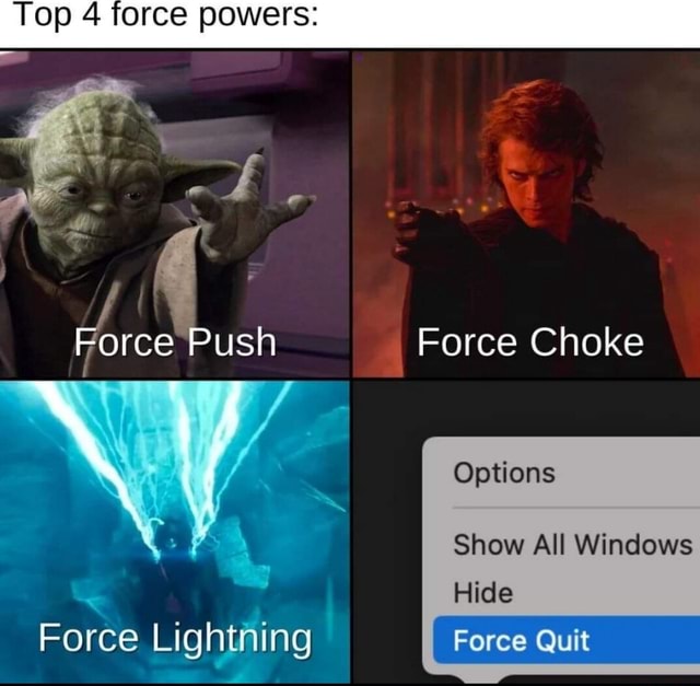 Top 4 force powers: ush Force Choke Options Show All Windows Hide Force ...