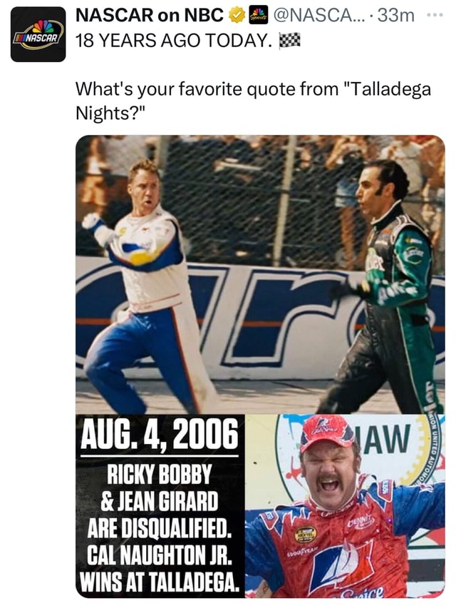 NASCAR on NBC @NASCA... 18 YEARS AGO TODAY. What's your favorite quote ...