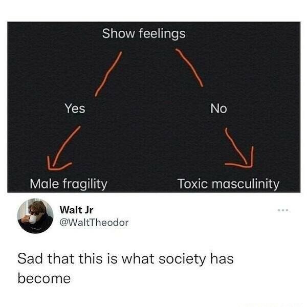 Show feelings Male fragility Toxic masculinity Walt Jr Sad that this is ...