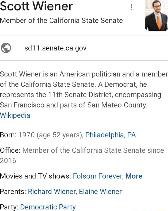 Scott Wiener Member of the California State Senate sd11.senate.ca.gov ...