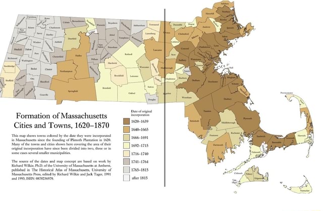 Formation of Massachusetts Cities and Towns, 1620-1870 'This map shows ...