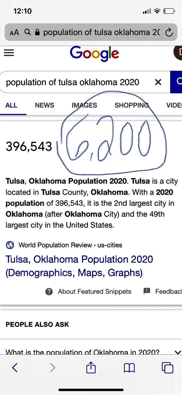 All aA Q @ population of tulsa oklahoma 2( Google population of tulsa ...