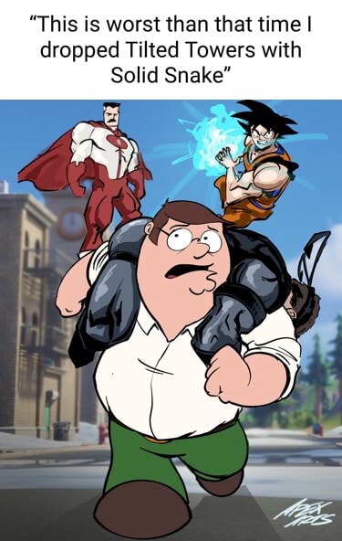 This is worst than that time I dropped Tilted Towers with Solid Snake" - iFunny