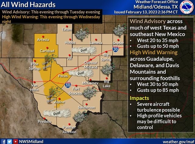 All Wind Hazards Wind Advisory: This evening through Tuesday evening ...