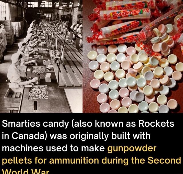 Smarties candy (also known as Rockets in Canada) was originally built ...