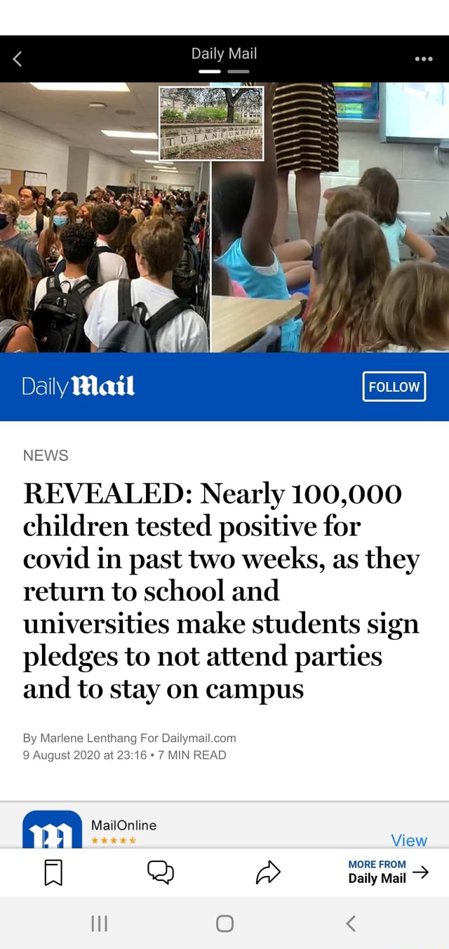 Daily Mail Daily Mail NEWS REVEALED: Nearly 100,000 children tested ...