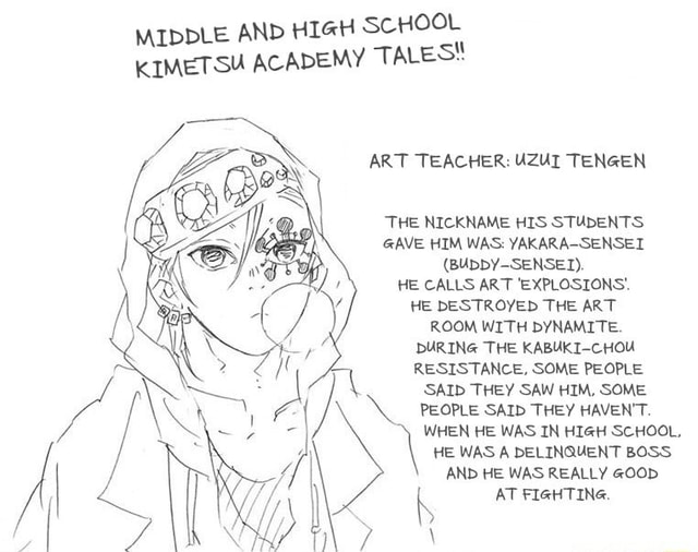 MIDDLE AND HIGH KIMETSU ACADEMY TALES! ART TEACHER: UZUI TENGEN THE ...